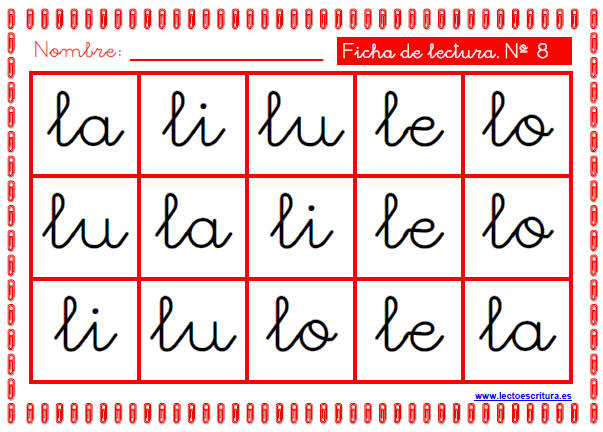 Ficha de lectura letra l 3